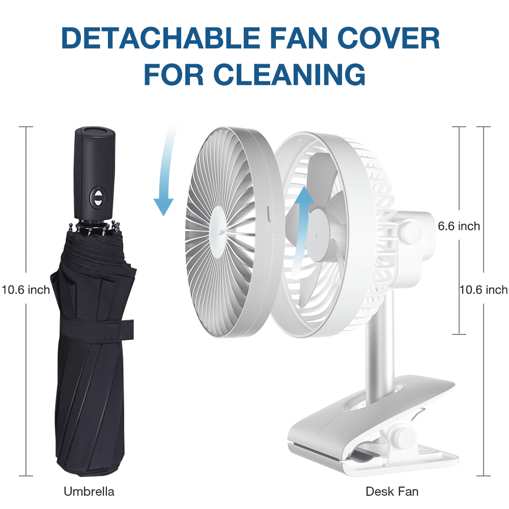 USB Rechargeable 10" Air Clip On Fan - KidCo